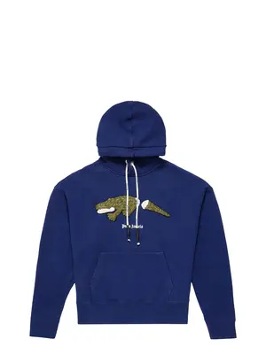 Palm Angels Croco Hoodie - Blue