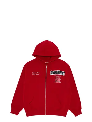 Supreme Salvation Zip Up Hooded Sweatshirt - Red