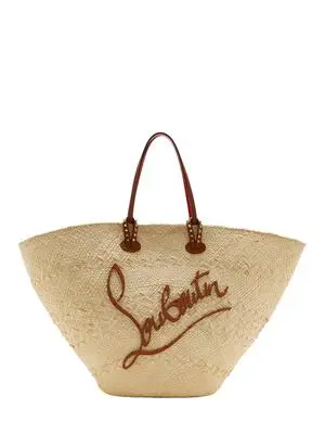 CHRISTIAN LOUBOUTIN Cabata Large Raffia Tote - Neutral