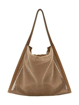 CHRISTIAN LOUBOUTIN Netted Cotton Tote Bag - Brown