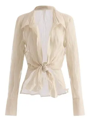 MATICEVSKI Miracle Tie-Front Cotton-Silk Shirt