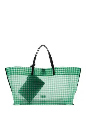 Staud Christos Large Gingham-mesh Tote Bag - Green