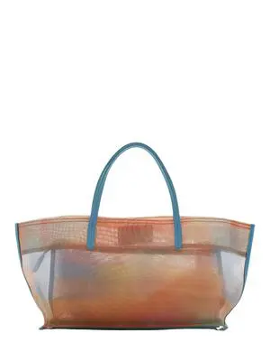 Staud Christos Mini Printed-Mesh Tote Bag Multi