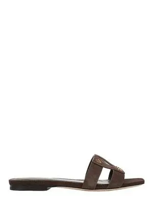 Veronica Beard Via Leather Slide Sandal Espresso