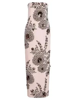 DELPOZO Appliqued Silk-Blend Jacquard Maxi Dress