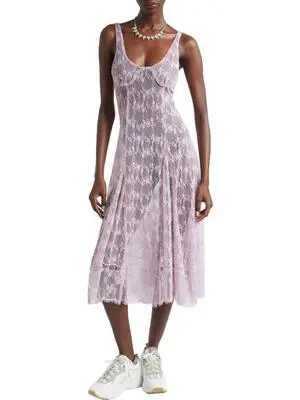 Collina Strada Pamela Sheer Lace Slipdress - Mauve