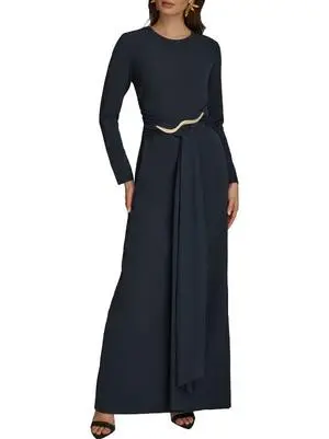 Donna Karan New York Long Sleeve Maxi Dress - Nightfall/ Nightfall