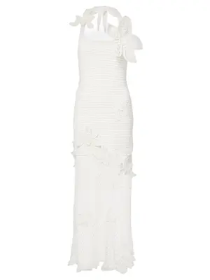 Oscar De La Renta Crochet Maxi Dress - White