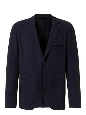 Giorgio Armani Chevron Jacquard Blazer - Blue