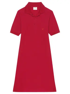 COURREGES Polo-collar Mini Dress - Red