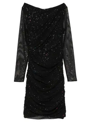 Talbot Runhof Glitter-detailed Mini Dress - Black