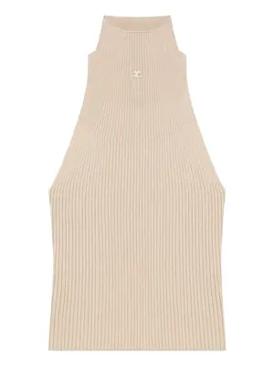COURREGES Ribbed-knit Tank Top - Neutrals