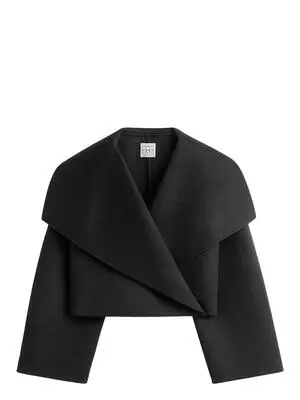TOTEME Cropped Signature Double Wool Jacket Black