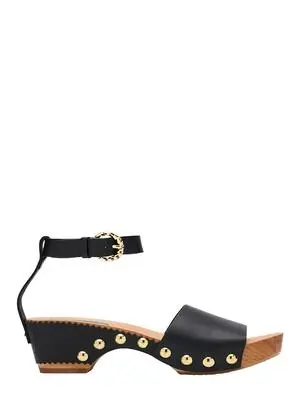 Ulla Johnson Esti Leather Clog Sandals Black