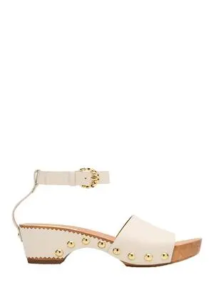 Ulla Johnson Esti Leather Clog Sandals Natural