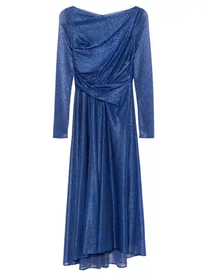 Talbot Runhof Gathered Midi Dress - Blue