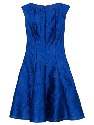 Talbot Runhof Floral-jacquard Mini Dress - Blue