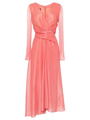 Talbot Runhof Wrap-design Midi Dress - Pink