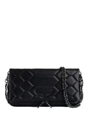 Zadig&Voltaire Rock Quilted Leather Clutch - Black