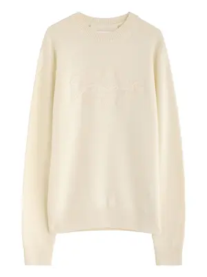 Givenchy Givenchy Logo-Embroidered Wool Jumper Cream