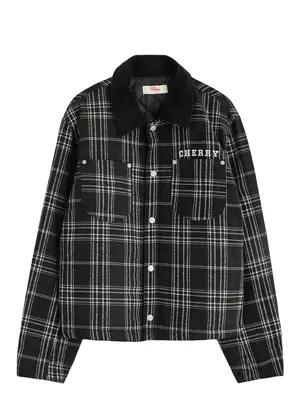 CHERRY LOS ANGELES Checked-jacquard Chenille Jacket - Black