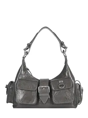 The Kooples Amelia Leather Shoulder Bag - Grey