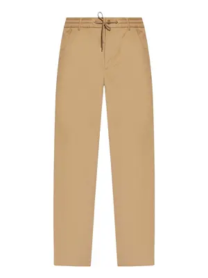 Moncler Cotton Gabardine Chinos - Brown