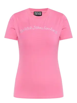Versace Logo-embellished T-shirt - Pink