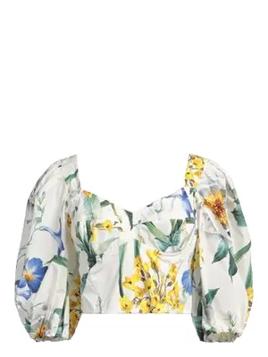 Dolce & Gabbana Floral-print Cotton Corset Top - White