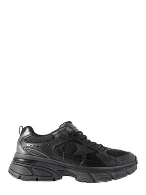 Golden Goose Lightstar Leather And Mesh Sneakers Black