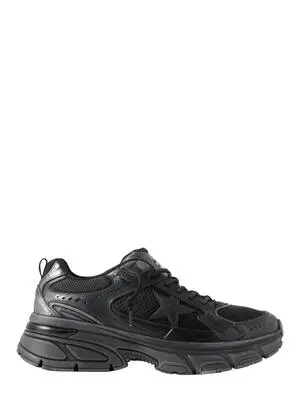 GOLDEN GOOSE Lightstar Leather And Mesh Sneakers - Black