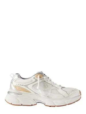 GOLDEN GOOSE Lightstar Leather And Mesh Sneakers - Neutrals