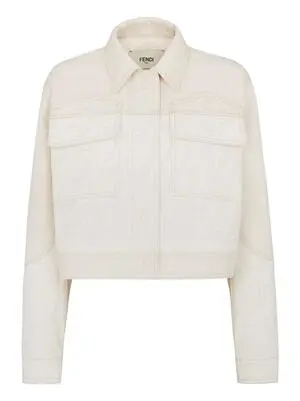 Fendi Ff Off Denim Jacket - White