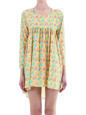 Jeremy Scott Floral-print Mini Dress - Yellow