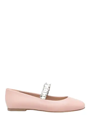 Casadei Crystal-embellished Ballet Flats - Pink