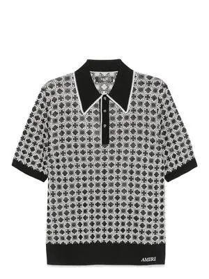 Amiri Patterned Polo Shirt - Black