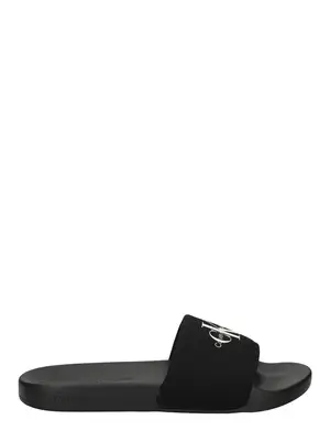 Calvin Klein Logo-print Slides - Black