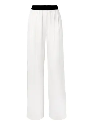 Loulou De Saison Takaroa Pleated Twill Straight-Leg Pants Off-white