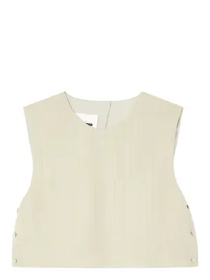 JIL SANDER Cropped Woven Vest - Neutrals