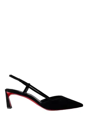 CHRISTIAN LOUBOUTIN Condoroline 55 Cutout Suede Slingback Pumps - Black