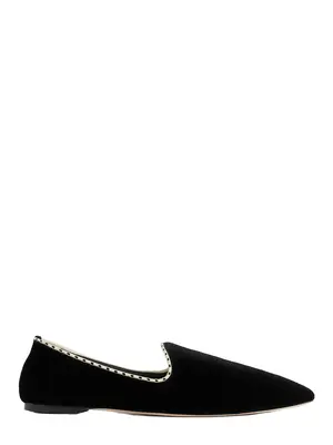 TOTEME Velvet Venetian Slippers - Black