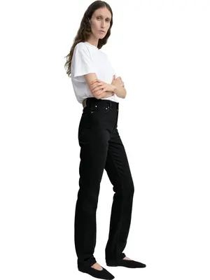 TOTEME High-waisted Slim-leg Denim Jeans - Black