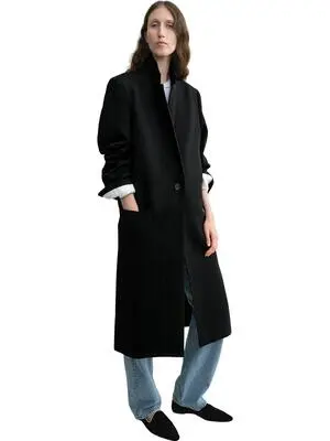 TOTEME Classic Tailored Overcoat - Black