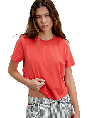 Free People Everyday Tee - Red Coral