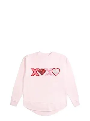 SWEET WINK Sequin Patch Sweatshirt - Ballet Pink