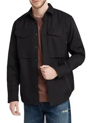G-star Raw Cargo Pocket Cotton Button-up Overshirt Dark Black