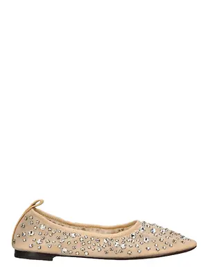 Tory Burch Crystal-embellished Leather Ballet Pumps - White