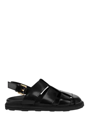 Moschino Patent Leather Sandals - Black