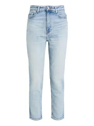 GANNI Cropped Slim-leg Jeans - Light Denim