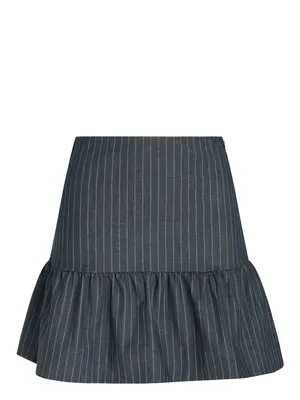 GANNI Pinstriped Twill Mini Skirt - Dark Gray